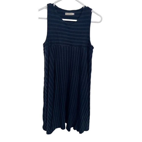 Ifeelnut | Dresses | Ifeelnut Made In Spain Tank Swing Dress Size Large Navy Ribbed | Poshmark